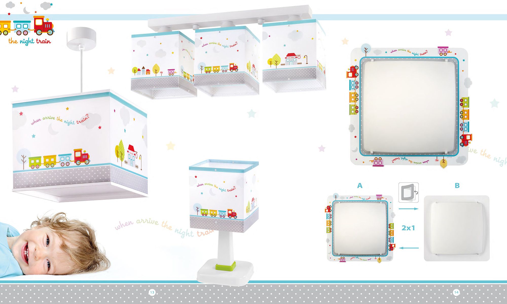 Lustra camera copii The Night Train Iluminat pentru copii