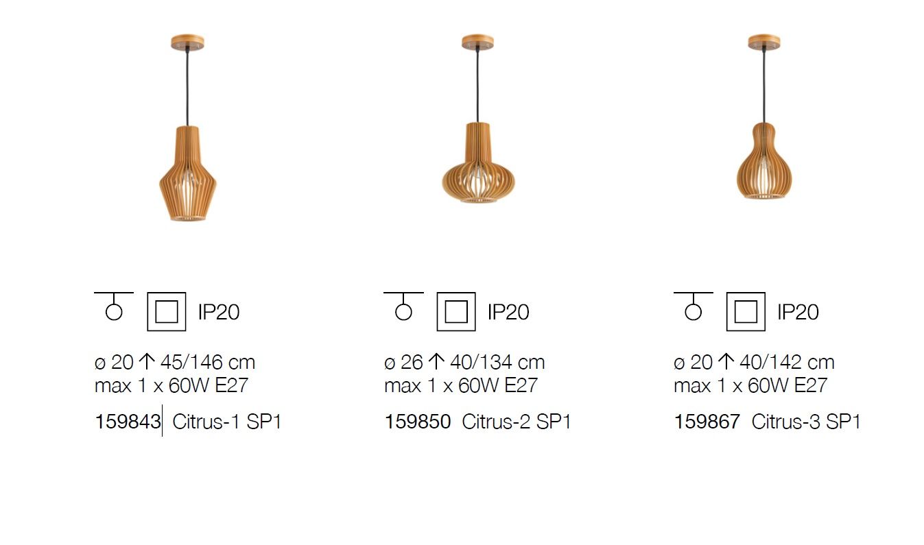 Lustra lemn design natural CITRUS-1 SP1