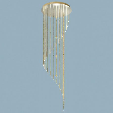 Lustra casa scarii, cristal Swarovski Spectra, Spiral 440cm