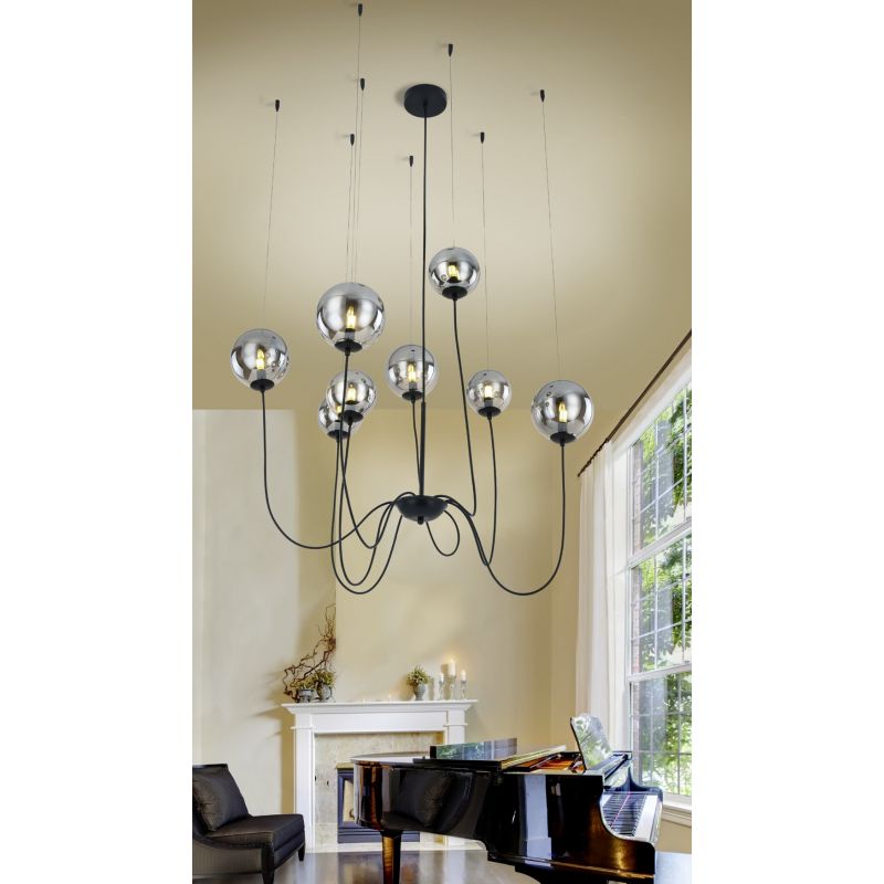 Lustra moderna cu 8 surse de lumina design deosebit CONFLUX