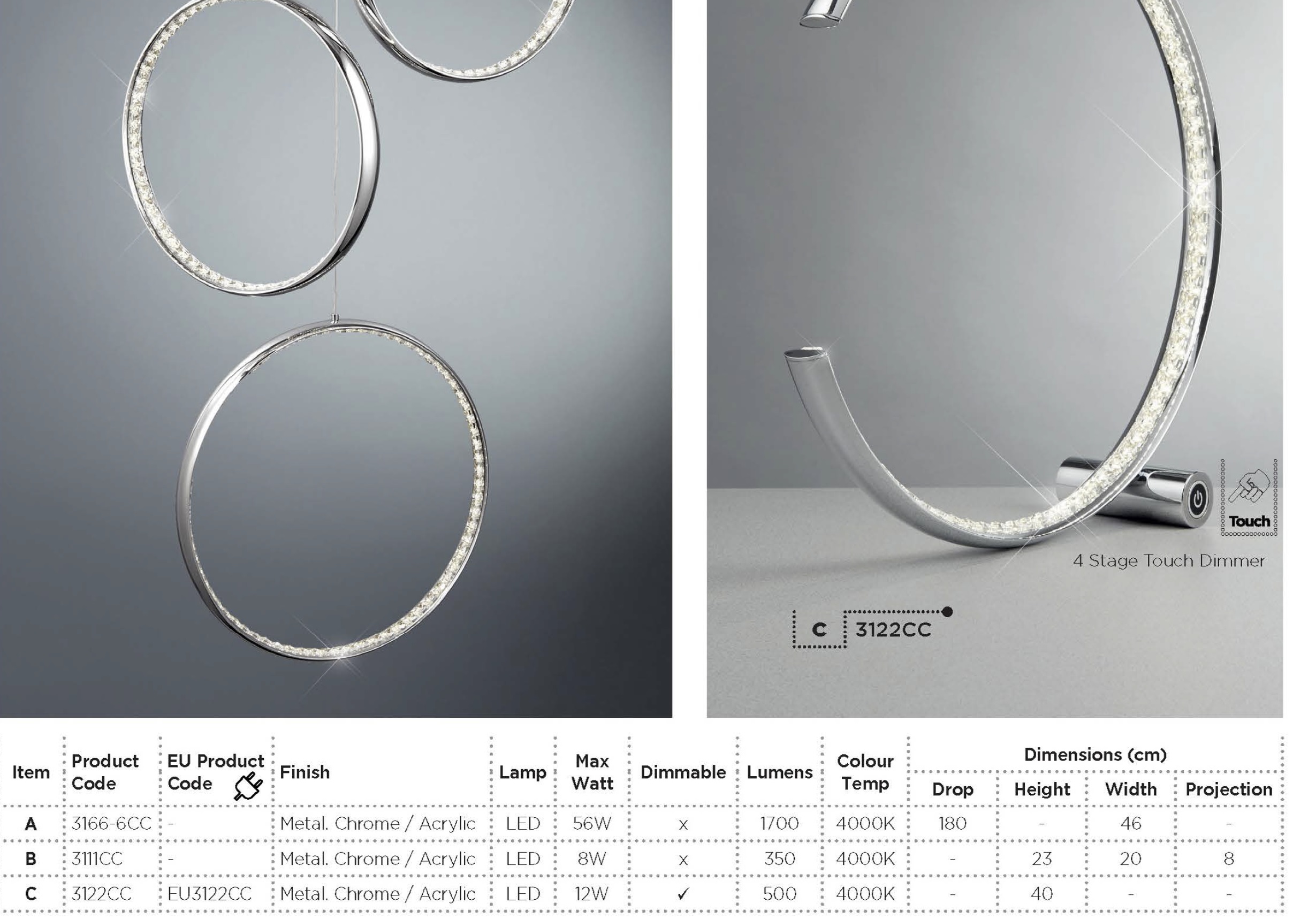 Lustra LED casa scarii design ultra-modern Rings