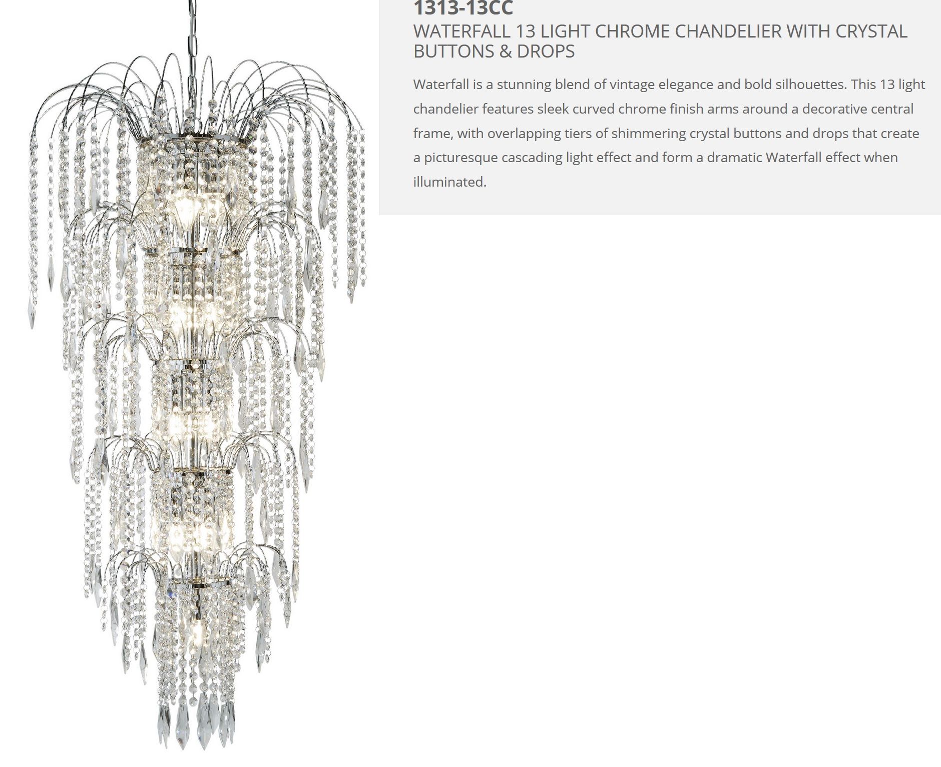 Lustra cristal casa scarii design LUX Waterfall 13L