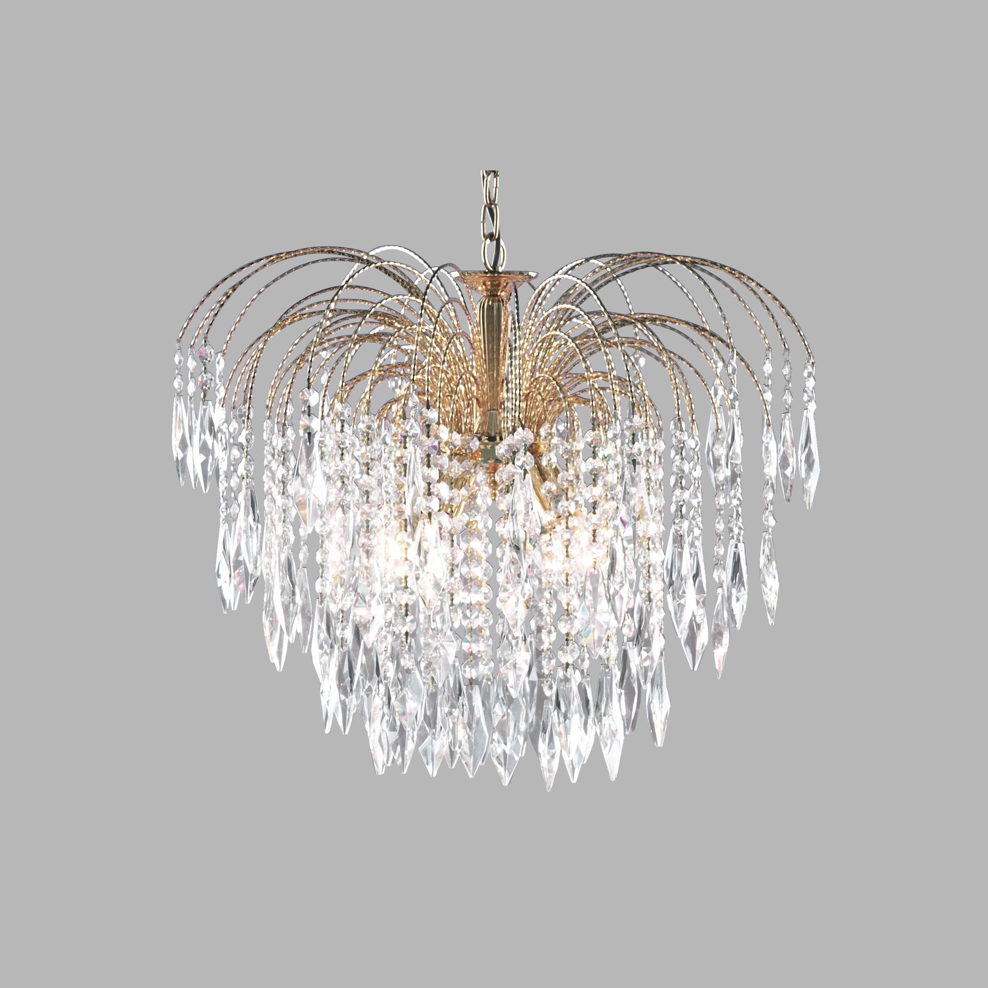 Lustra cristal suspendata design elegant Waterfall gold 5L