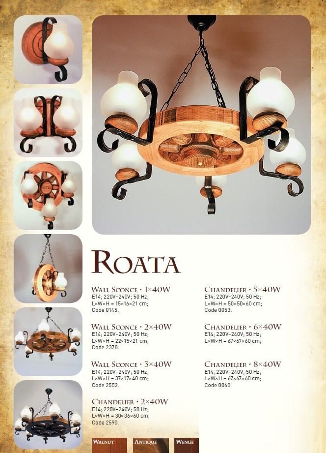 Aplica de perete rustica fabricata manual din lemn Roata