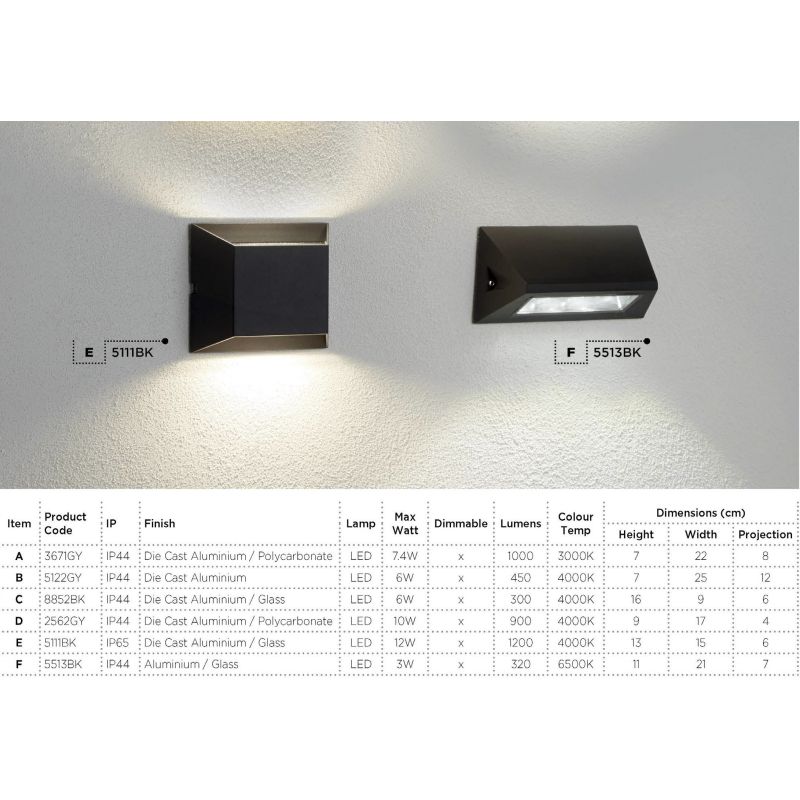 Aplica perete LED de exterior IP44 Up and Down Aplice