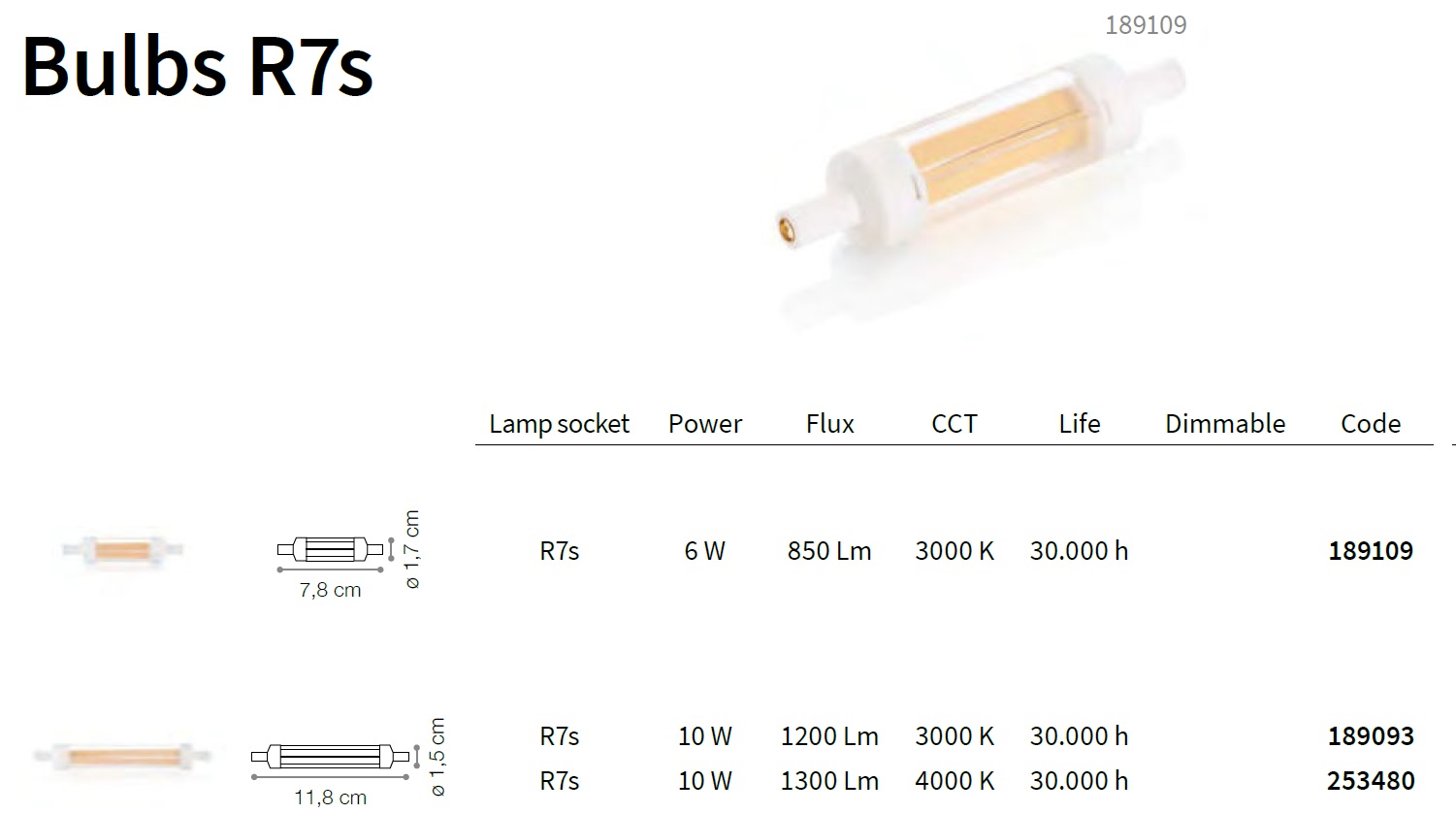 BEC LED R7s 06W 0850Lm 3000K Becuri MR16/ R7s