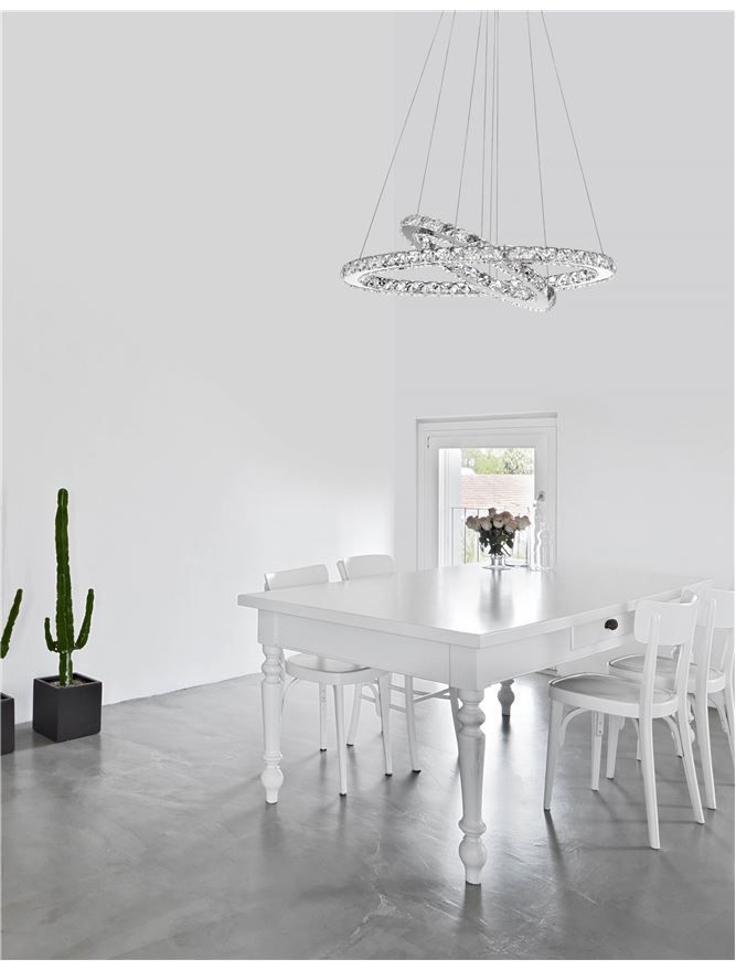 Lustra LED ovala cristal Celine 66x44cm