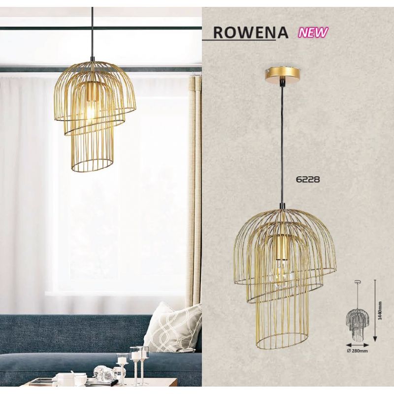 Lustra, Pendul metalic auriu ROWENA