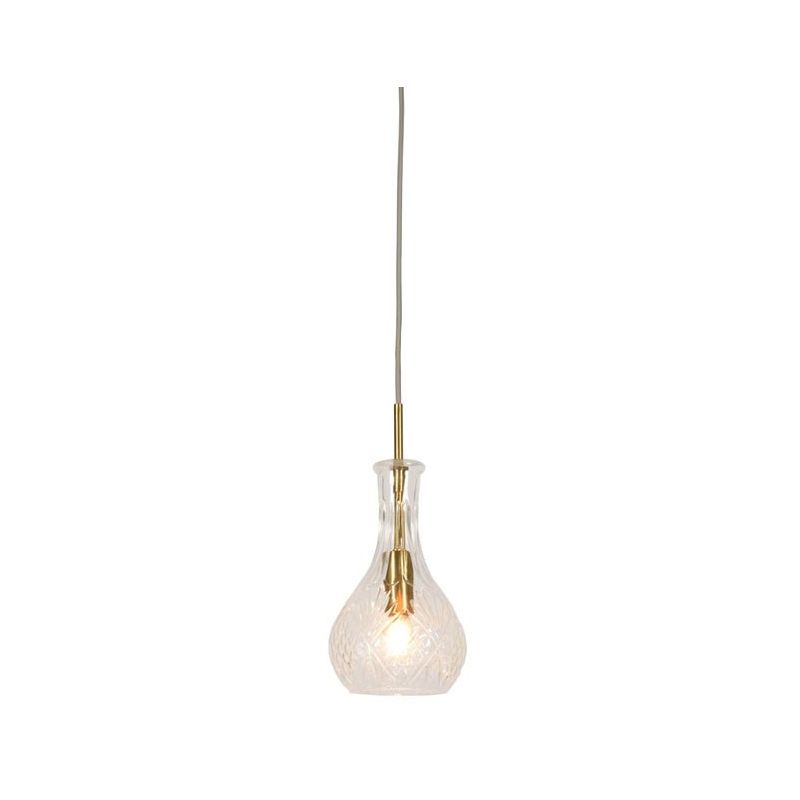Lustra, Pendul elegant din sticla Brussels transparent/gold, drop