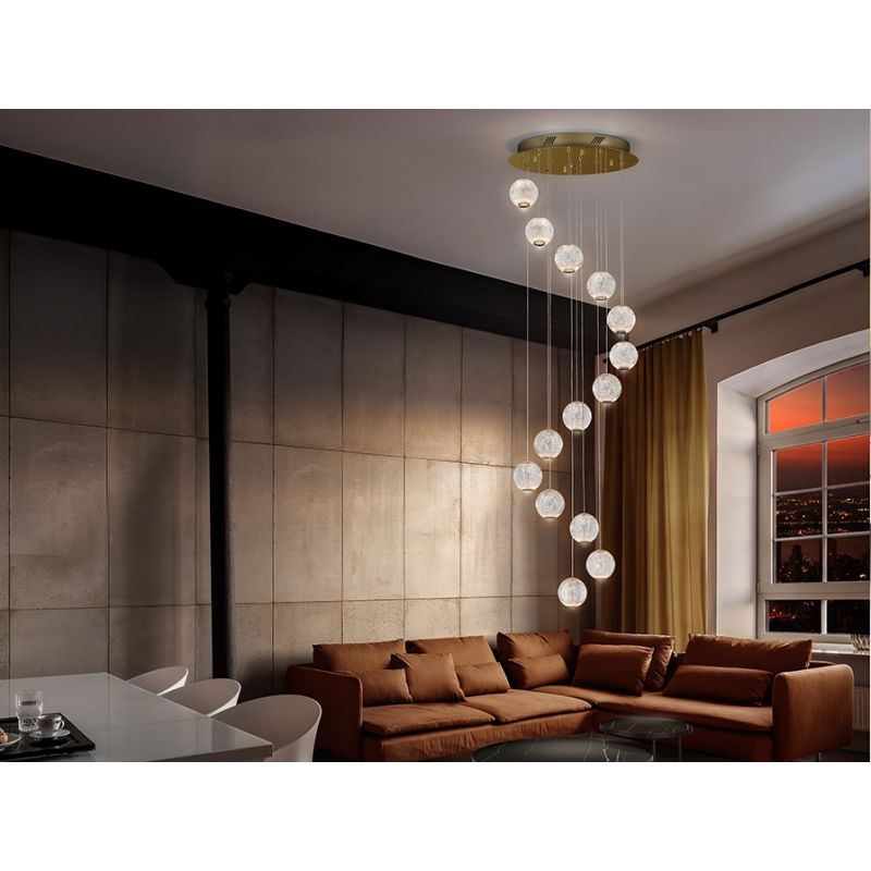 Lustra casa scarii cu 14 pendule LED design modern Austral