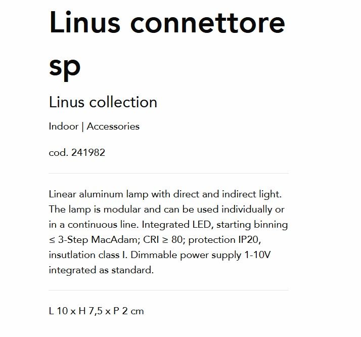 Conector liniar Lustra suspendata LINUS SP Accesorii iluminat