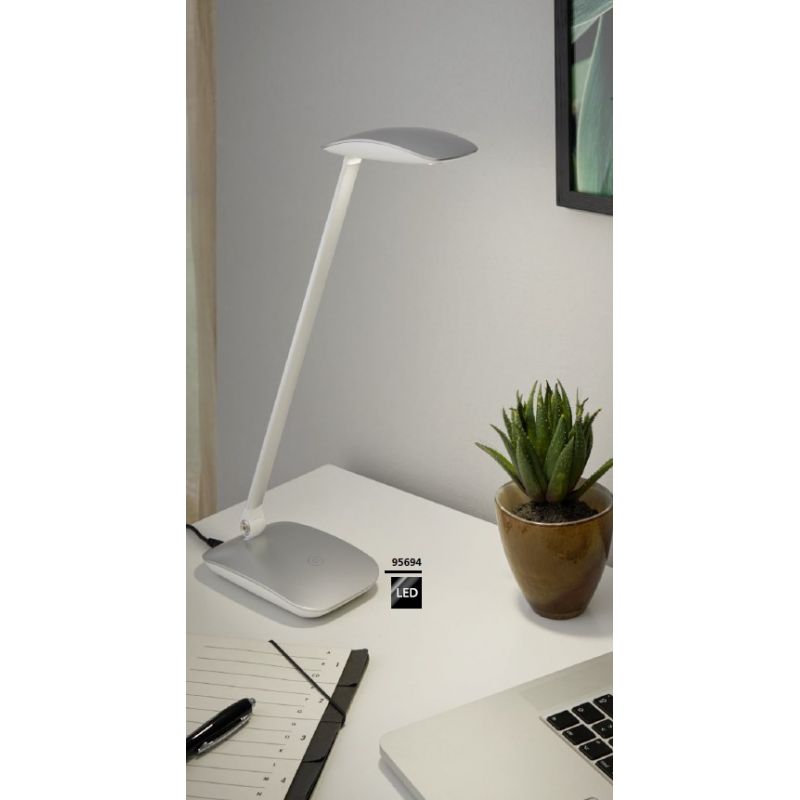 Veioza LED, lampa de birou dimabila design modern CAJERO argintiu
