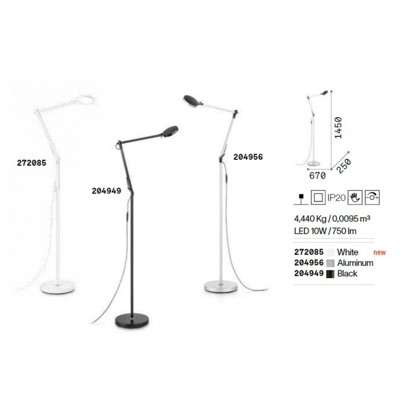 Lampadar LED modern cu brat articulat FUTURA PT BIANCO