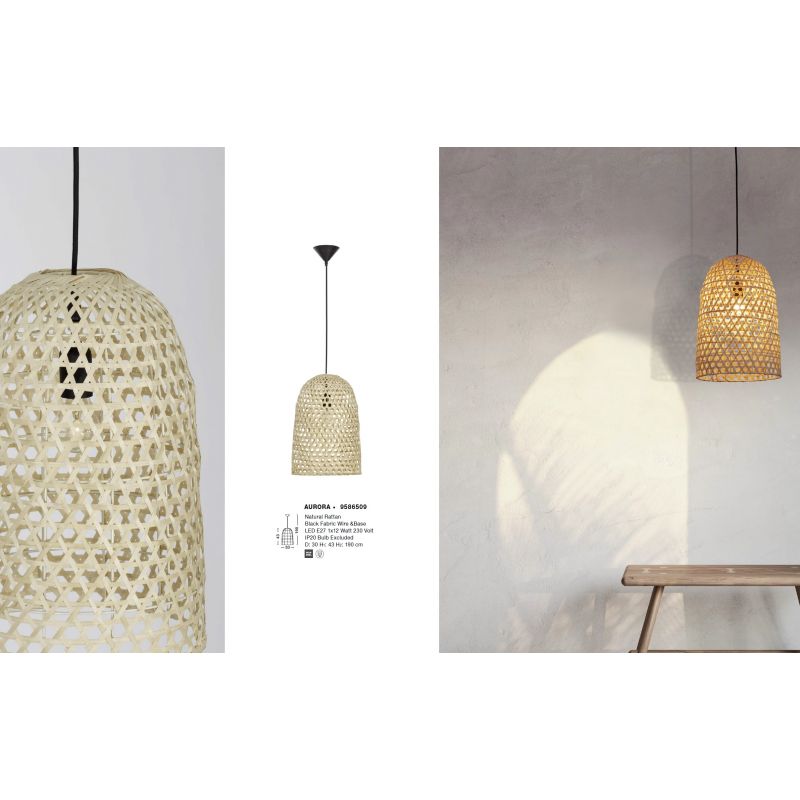 Lustra / Pendul modern design natural ratan AURORA Pendule, Lustre ...