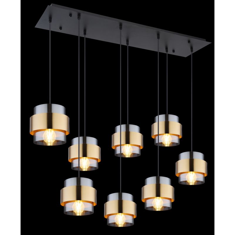 Lustra cu 8 pendule design modern MILLEY negru, auriu Pendule, Lust...