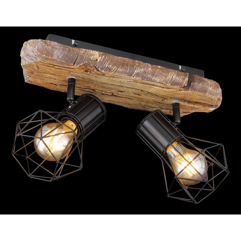 Aplica de perete / tavan cu 2 spoturi design industrial PRISKA negr...