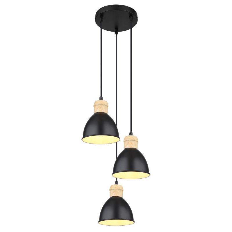 Corpuri de iluminat Lustra cu 3 pendule design industrial WIHO negru