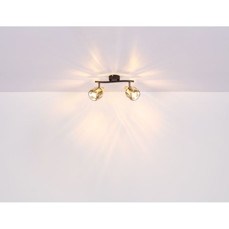 Aplica de perete / tavan cu 2 spoturi design modern INDIANA auriu,