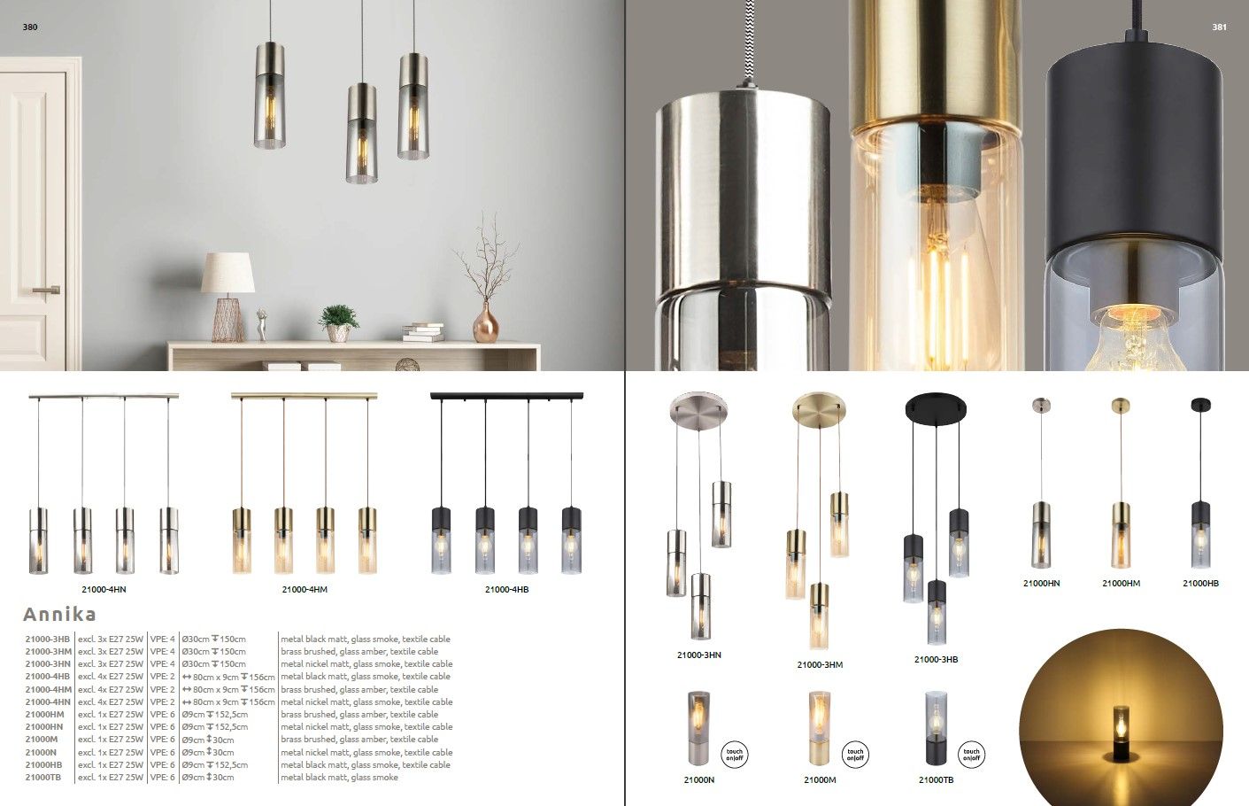 Lustra cu 3 pendule design modern ANNIKA negru Pendule, Lustre susp...