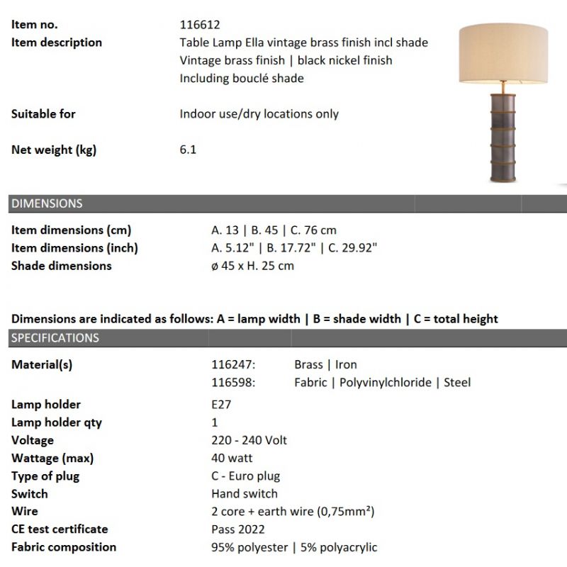 Veioza, Lampa de masa design LUX Ella alama vintage Veioze