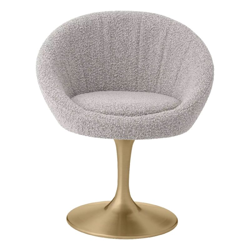 Scaun pivotant design elegant LUX O'Neill, boucle gri