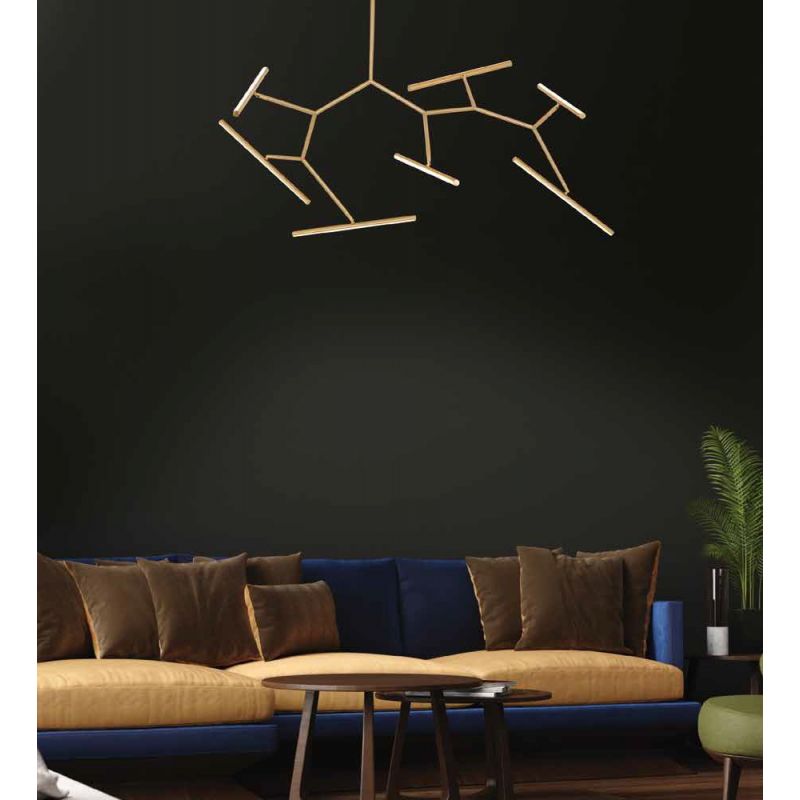 Lustra cu brate directionabile LED dimabil Parris auriu mat Candela...