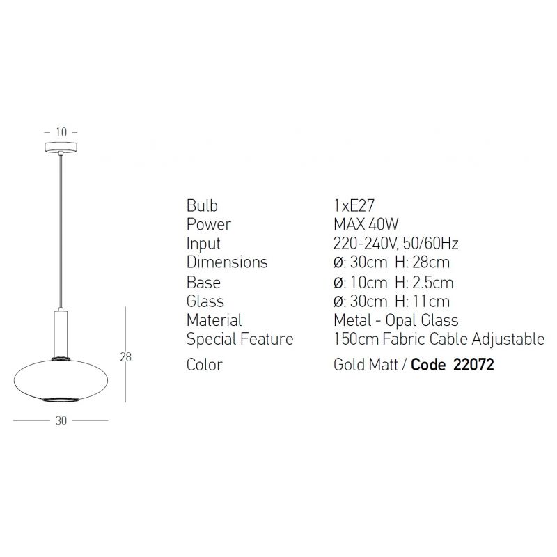Pendul design modern Fannel negru, auriu, opal 30cm Pendule, Lustre...