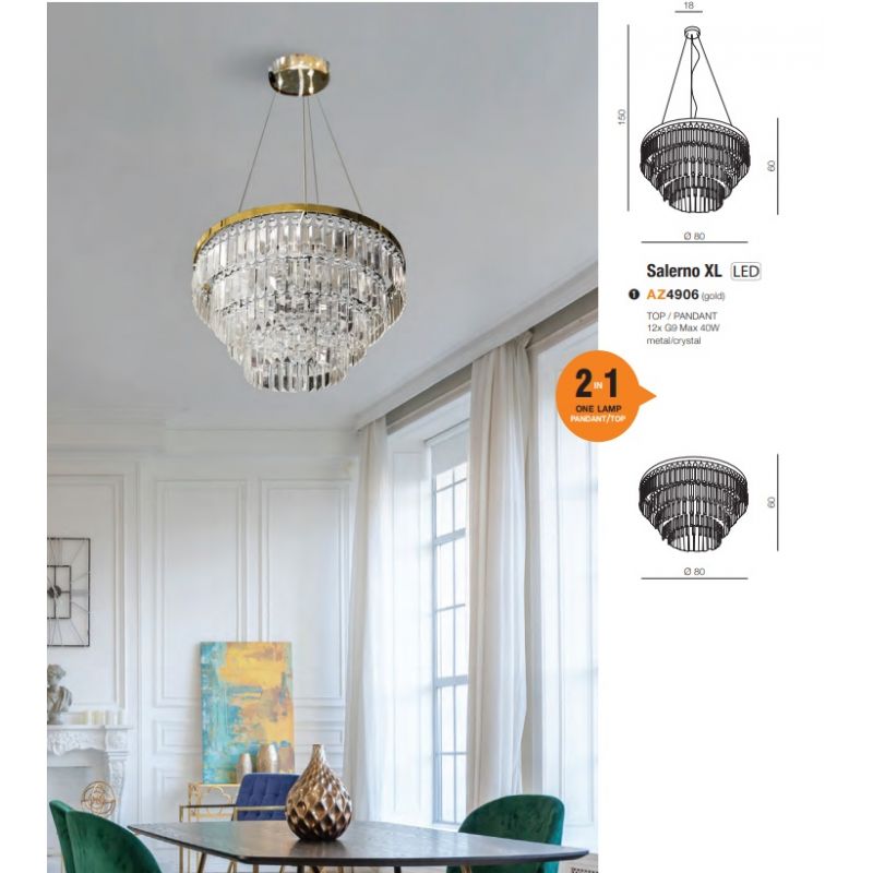 Lustra moderna 2 in 1 design elegant SALERNO XL GO Pendule, Lustre ...