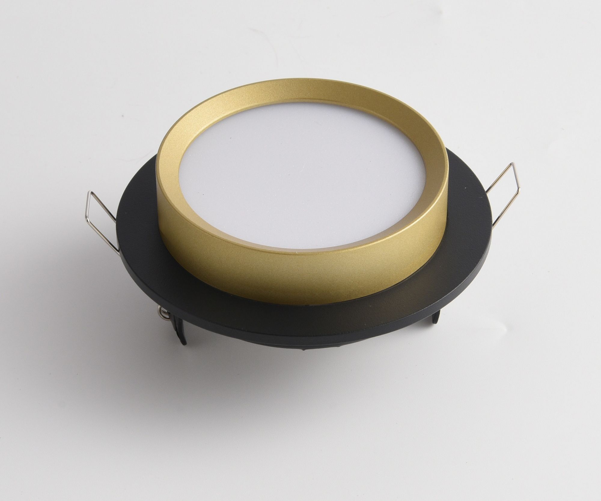 Spot incastrabil design tehnic Loop negru, auriu Spoturi tavan fals