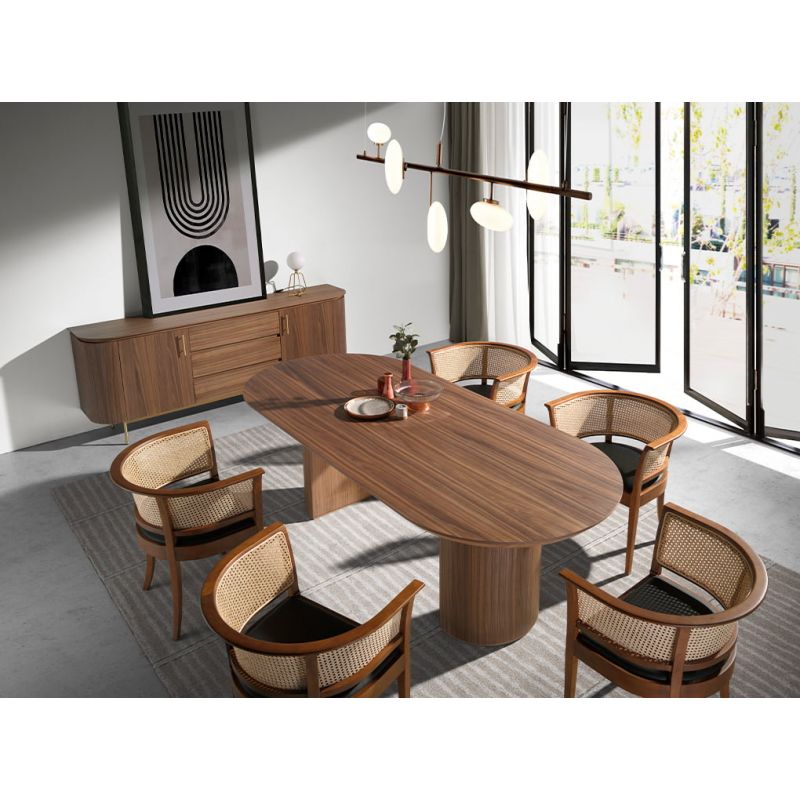 Masa dining design LUX din furnir de nuc 240cmx105cm