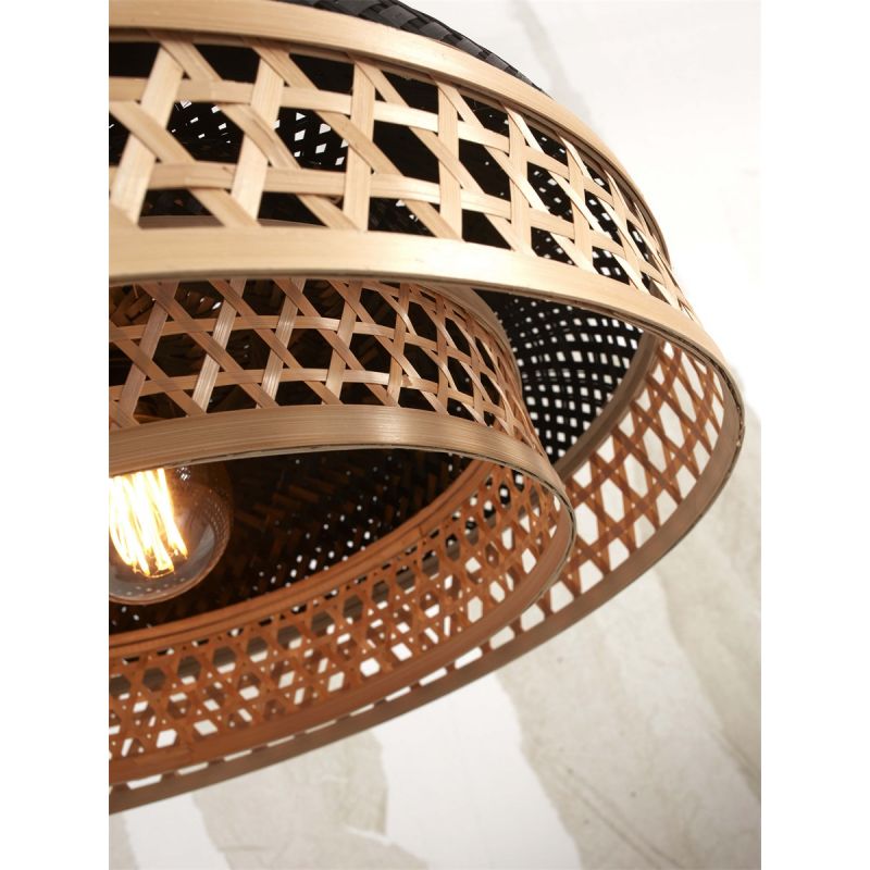 Lustra/Pendul eco din bambus Ubud double shade, bl/nat