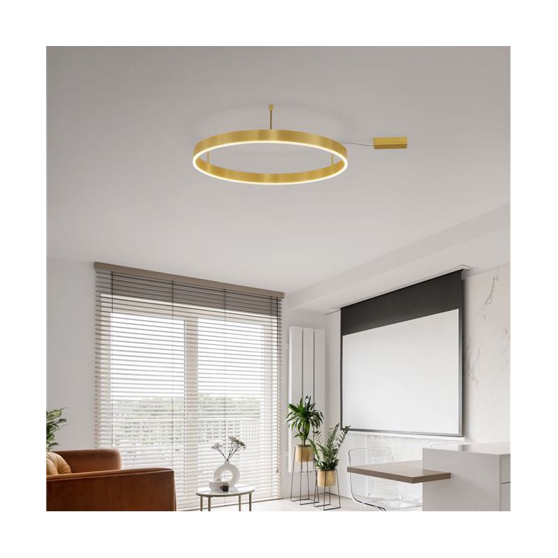 Lustra/Plafoniera LED dimabila design circular MOTIF bronz 80cm Lus...