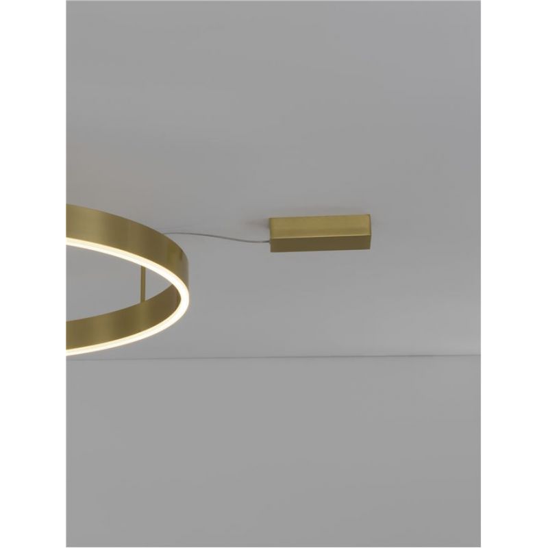 Lustra/Plafoniera LED dimabila design circular MOTIF bronz 80cm Lus...
