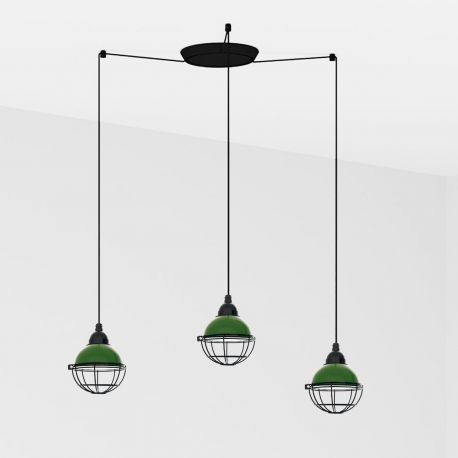 Lustra cu 3 Pendule design industrial Claire verde Pendule, Lustre ...