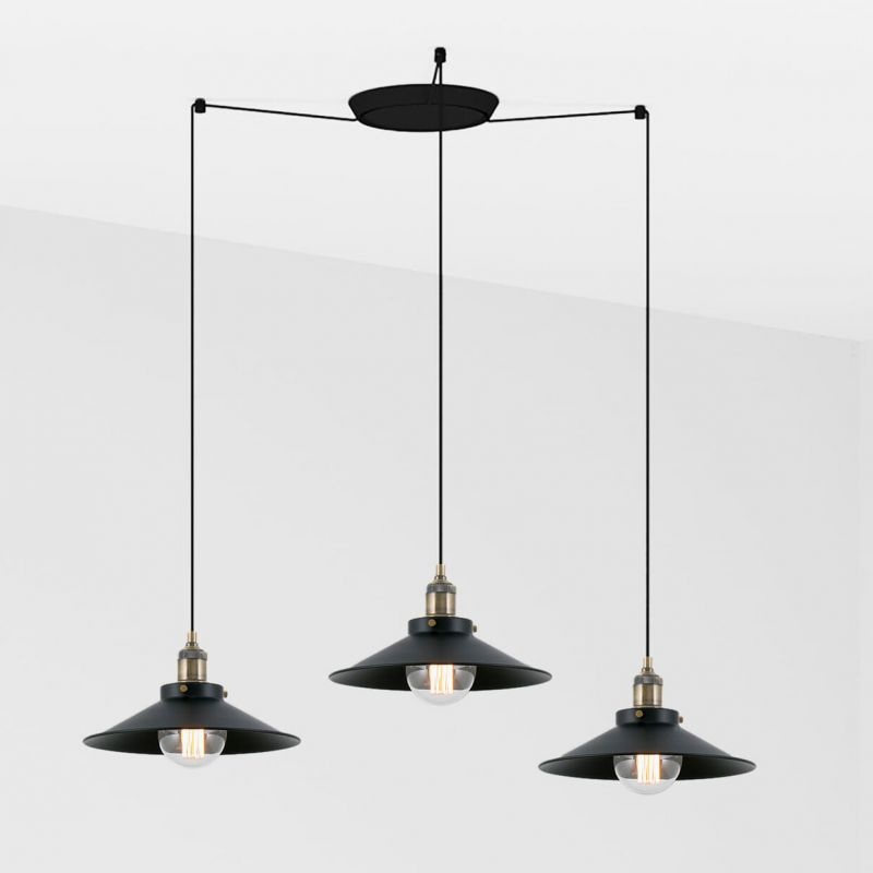 Lustra moderna cu 3 Pendule metalice stil industrial MARLIN Pendule...
