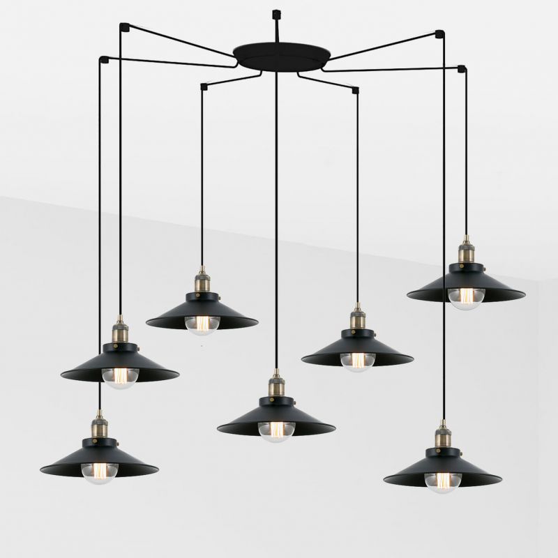 Corpuri de iluminat Lustra moderna cu 7 Pendule metalice stil indus...