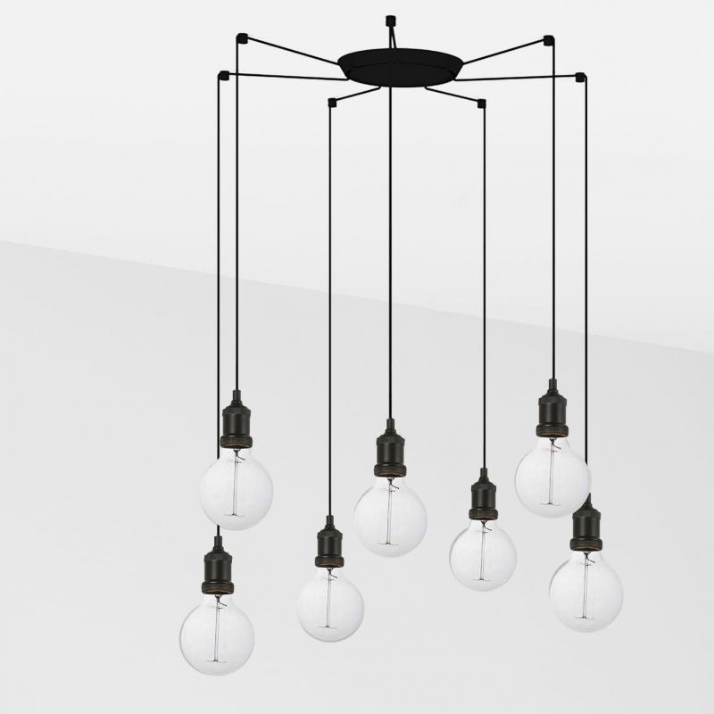 Lustra cu 7 Pendule design minimalist Art negru Pendule, Lustre sus...