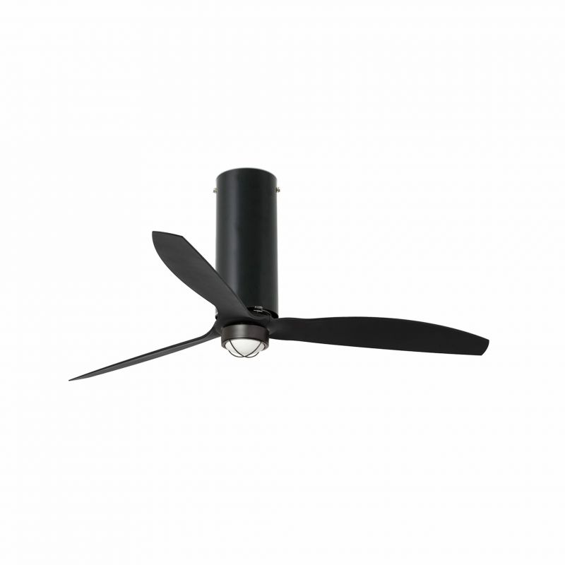 Lustra cu Ventilator si telecomanda TUBE negru mat Lustre cu ventil...