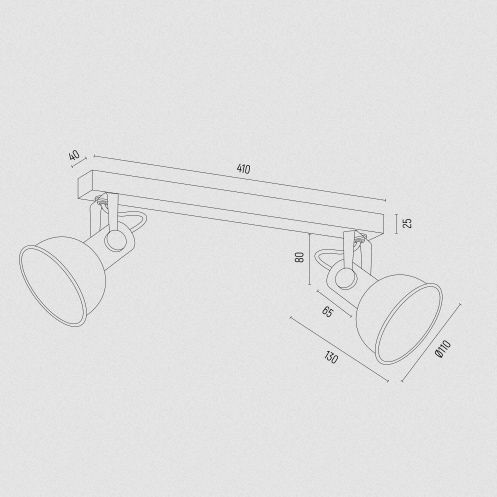 Aplica de perete / tavan cu 2 spoturi directionabile design modern ...