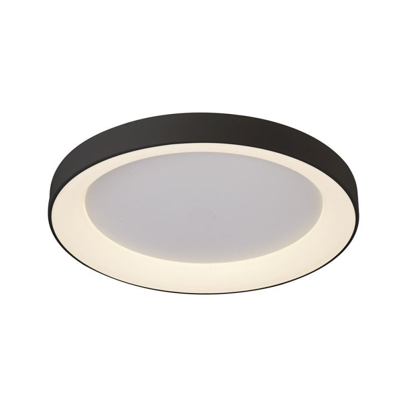 Plafoniera LED cu telecomanda design circular NISEKO II Black 78cm ...