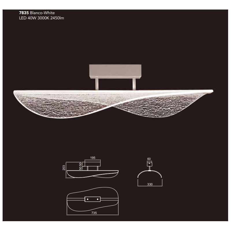 Plafoniera, Lustra aplicata LED design deosebit Bianca Lustre aplicate