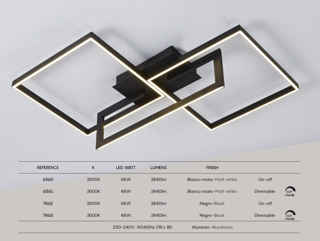 Plafoniera LED dimabila design geometric MURAL neagra Plafoniere