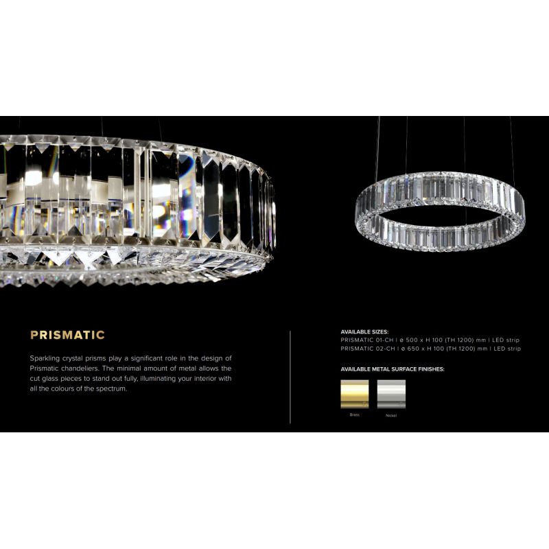 Lustra LED LUX moderna design circular D65 PRISMATIC 02 Candelabre,...