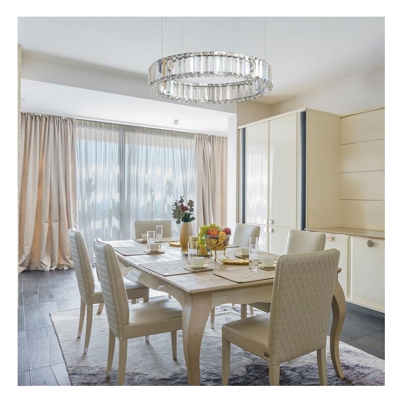 Lustra LED LUX moderna design circular D65 PRISMATIC 02 Candelabre,...