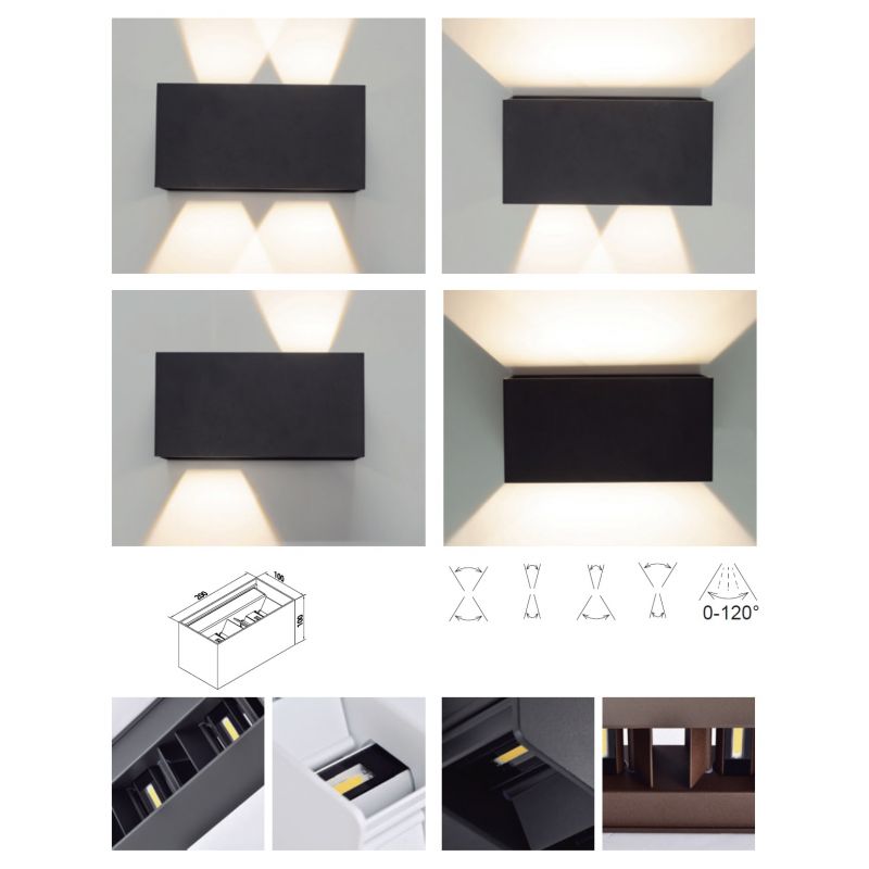 Aplica LED de perete iluminat exterior ambiental IP54 DAVOS DOUBLE ...