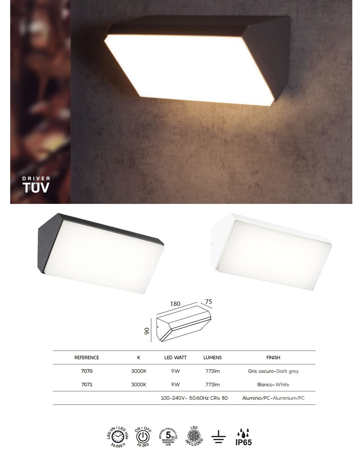 Aplica LED iluminat exterior modern IP65 SOLDEN alba Aplice