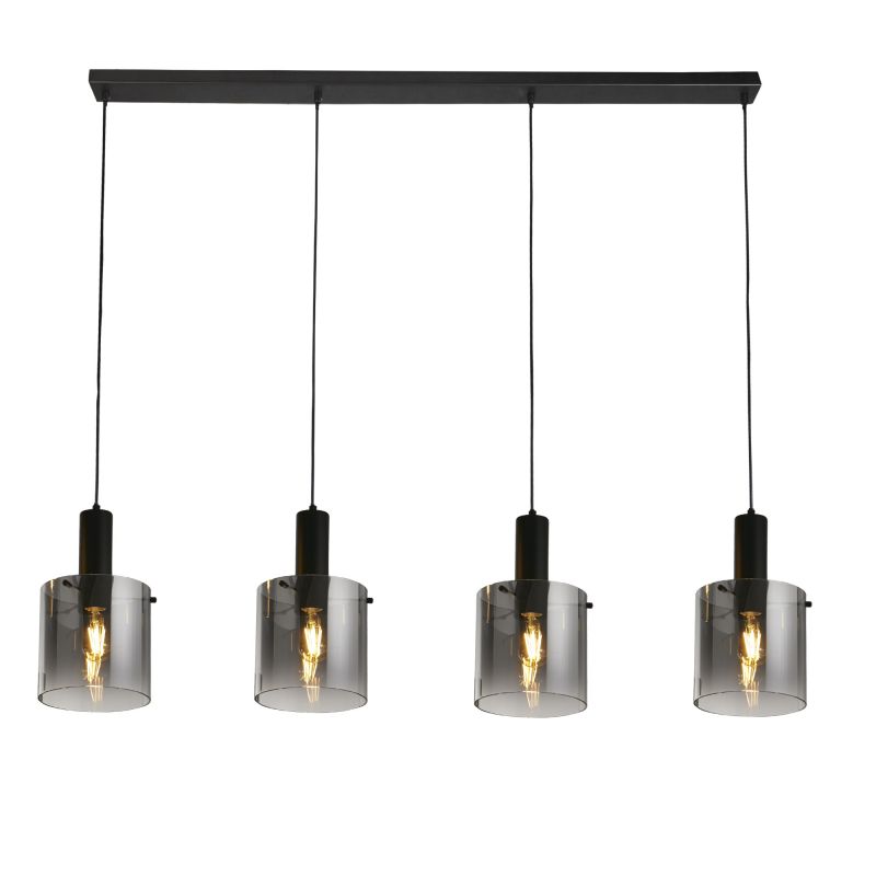 Lustra moderna cu 4 pendule Sweden negru, fumuriu Pendule, Lustre s...