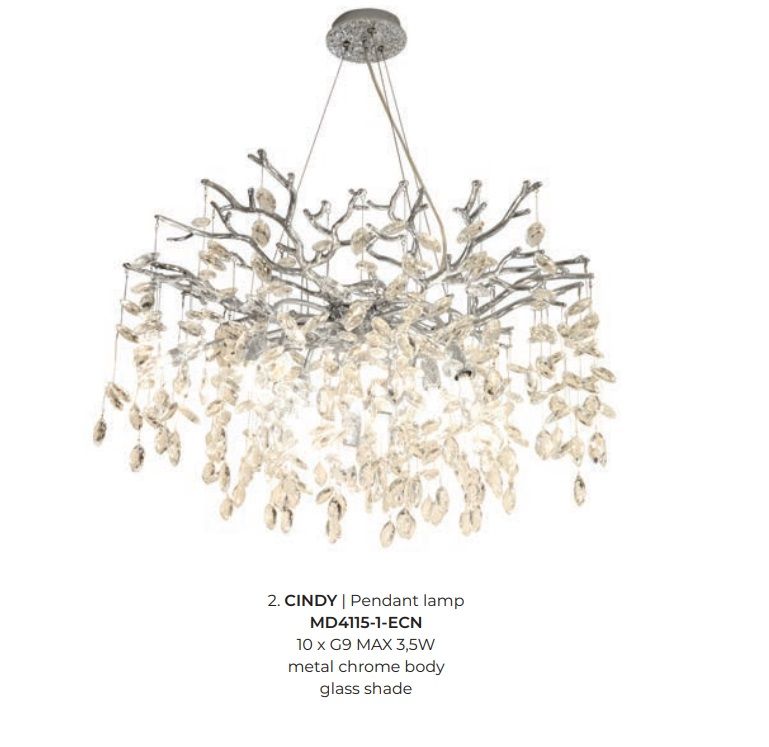 Lustra suspendata design deosebit CINDY crom Candelabre, Lustre