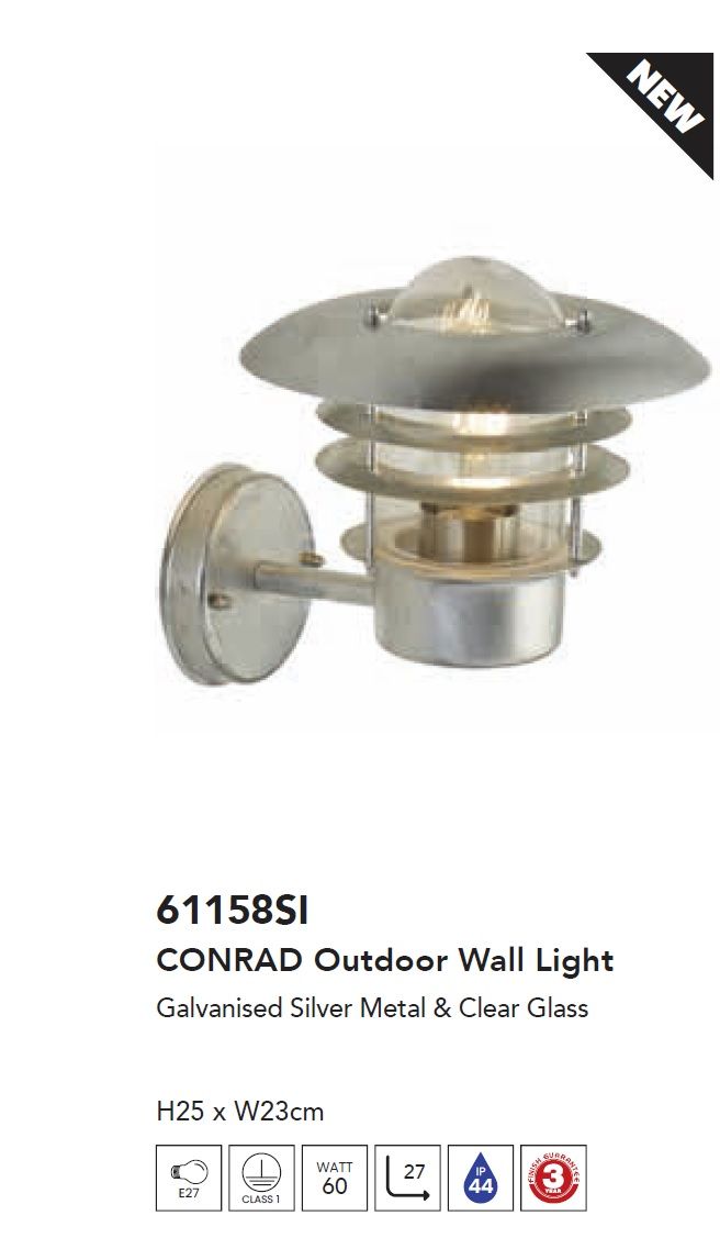 Aplica de perete iluminat exterior traditional IP44 Conrad Aplice