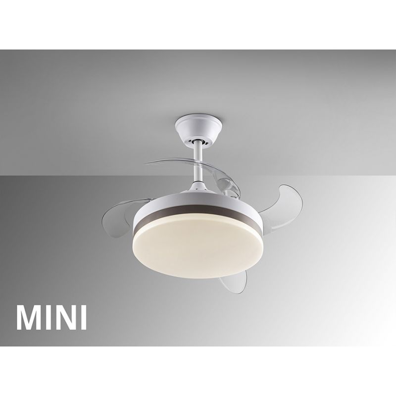 Lustra LED cu Ventilator si telecomanda, lame retractabile Mini Ven...